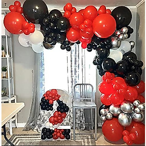 Red Black White Balloon Arch Garland Kit-123pcs Balloons for Birthday Party Decorations, Baby Shower, Bridal Shower, Bride to Be, Wedding, Graduation