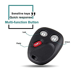 SELEAD Flip Key Fob 3 Buttons Keyless Entry Remote SHELL CASE fit for 2003-2006 for Buick for Cadillac for Saturn for Hummer for Pontiac for Chevy Antitheft Keyless Entry Systems LHJ011B 2pcs US Stock