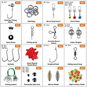 PLUSINNO Telescopic Fishing Rod and Reel, 212pcs Fishing Tackle Kit with Tackle Box