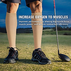 NEWZILL Compression Dress Sock (15-20 mmHg) for Men & Women - Cotton Rich Comfortable Socks - BEST Stockings for Business Casual, Running, Medical, Athletic, Edema, Diabetic (Nude, S/M)