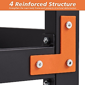 EFURDEN 4ft Firewood Rack Outdoor, Heavy Duty Wood Rack with 4 Reinforced Metal Pieces for Fireplace Wood Storage, Outdoor Indoor Firewood Rack Holder with Adjustable Foot Pad