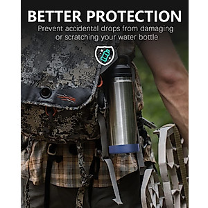 ALIENSX Protective Bottom Boot for YETI Rambler 26oz and Yeti Yonder 34oz Water Bottles, Anti-Slip Silicone Sleeve Cover, Travel Pet Bowl for Dog Cat Food Feeding (Black)