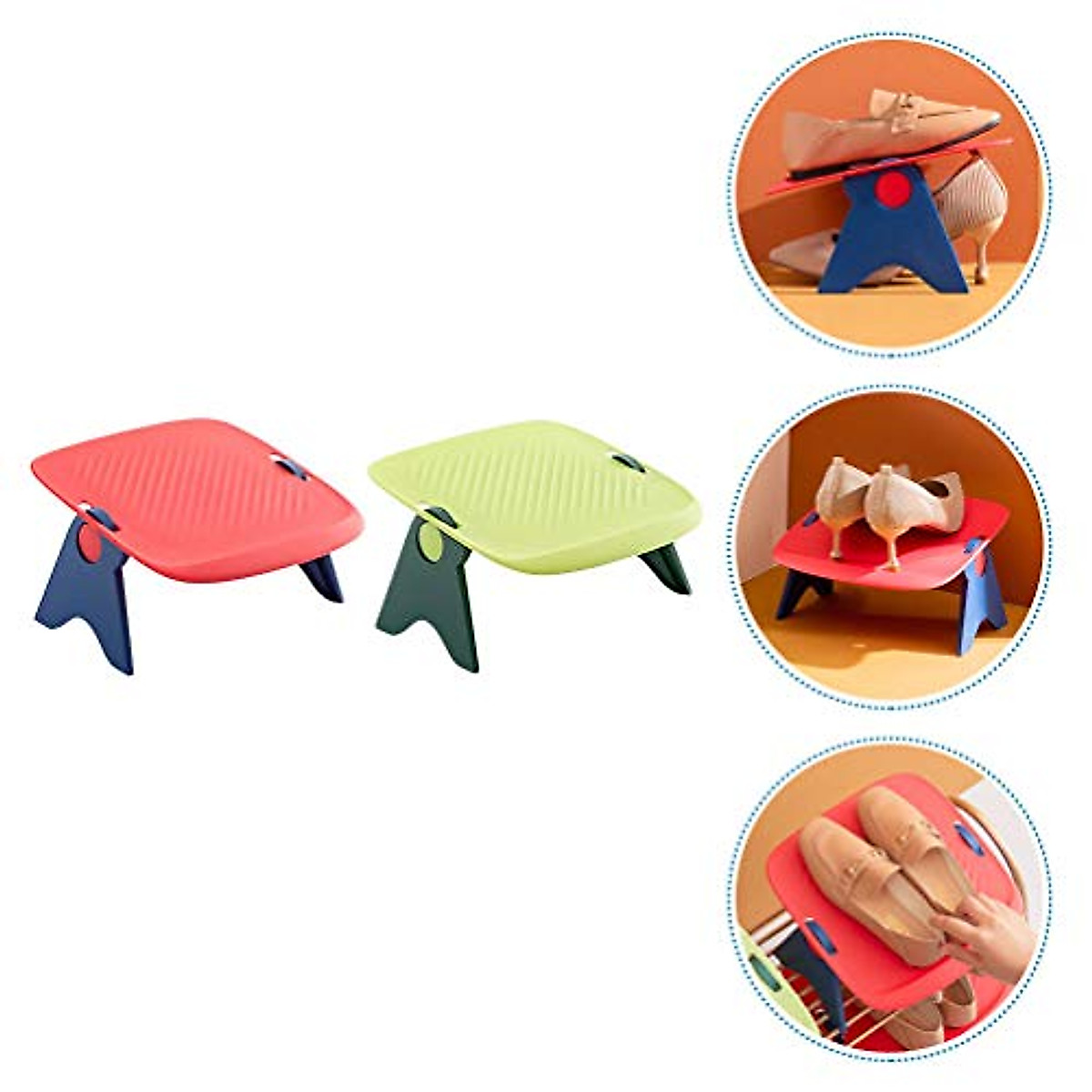 DOITOOL Shelf Bracket Shelf Bracket 2pcs Shoe Slots Rack Organizer Adjustable Shoe Stacker Space Saver Shoe Rack Holder for Closet Organization Holder Shoe Storage Rack Shoe Storage Rack