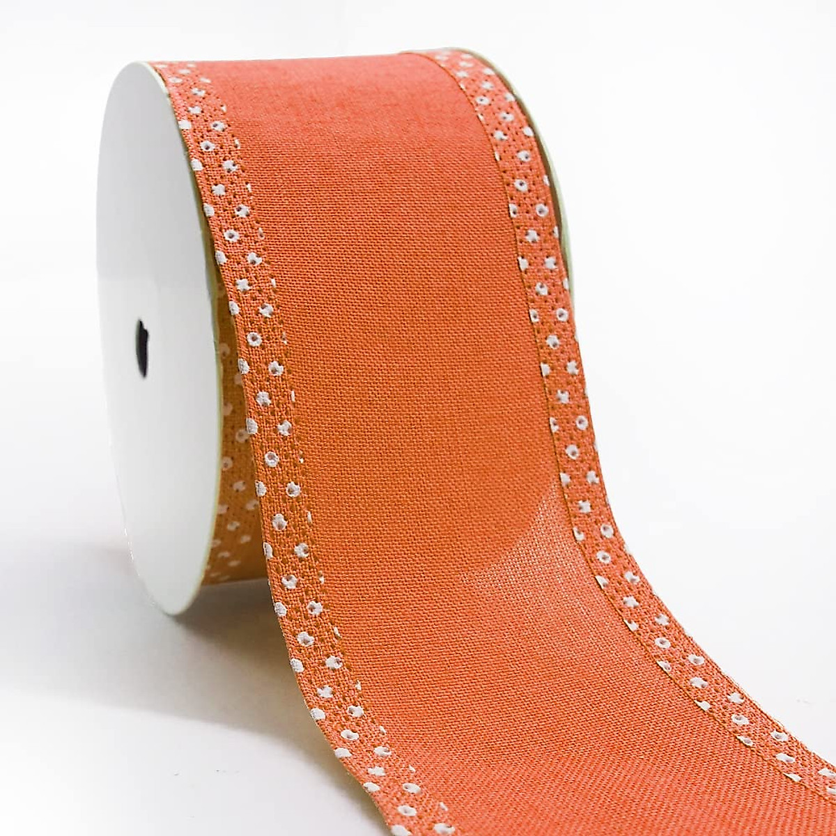 Estivaux Easter Green Ribbons 2.5 Inch ×10 Yards, Easter Wired Edge Ribbons Linen Burlap Ribbons Holiday Craft Ribbon Bows for Gift Wrapping Easter St. Patrick's Day Decorations