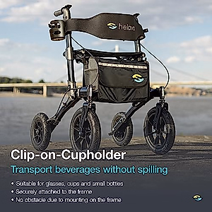 Helavo All Terrain Walker with Pneumatic Tires - Foldable Outdoor Walker for Seniors with Seat - Best Comfort on All Surfaces