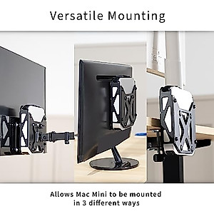 VIVO Behind Monitor VESA Mount Designed for Mac Mini CPU, 2010-Present Models, Monitor Arm Computer Holder, Concealed Back of Screen Mount with Desk Clamp Option, Black, Mount-MINI1