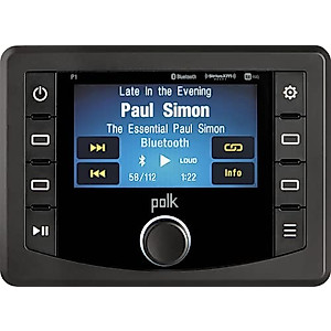 Polk Ultramarine P1 App Ready|Bluetooth| Waterproof Marine Stereo, 4.3" Color TFT Display, 200 Watts Maximum Power Handling (50W x 4), Compatible with iPod/iPhone via Bluetooth (Renewed)