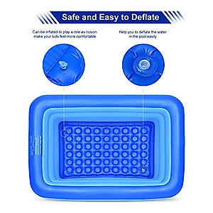 Inflatable Pool, 56" X 39"X 18" Swimming Pool for Toddlers, Adult, Kids, Infant, Full-Sized Inflatable Blow Up Kiddie Pool for Summer Swim Center, Outdoor, Garden, Backyard,