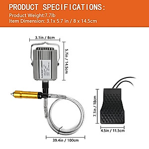 Shaft Grinder 780W Rotary Tool 500-25000RPM Rotary Carver with 0.26" 3-Jaw Chuck & Stepless Speed Foot Pedal Hanging Grinding Machine Accessories for Jewelry Polishing Grinding DIY