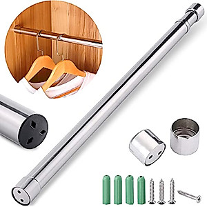 Sonnet Designs Adjustable Closet Rod - Closet Rods for Hanging Clothes, Wardrobe, Shower Pole, Kitchen, Windows, Rustproof Stainless Steel - 22.5 to 39.5” Closet Hanging Rod