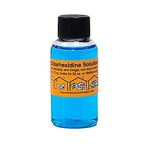 Carolina Custom Cages' Chlorhexidine Solution 2%, 1 Refill Makes 32 oz. of Working Solution, Bundle with Zoo Med 40W Nano Ceramic Heat Emitter