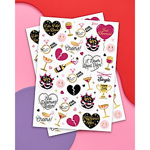 xo, Fetti Divorce Party Temporary Tattoos - 60 Foil Styles | Just Divorced Party Supplies, Break Up Party Favors, Single Ladies Party Decorations, Ex-Wife Gag Gift, Newly Divorced