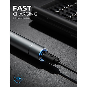 iFu Mini Electric Screwdriver, 42 in 1 Precision Screwdriver Set – Small Cordless Power Screwdriver with LED Light & 37 Magnetic Bits, Repair Tool for Phone Laptop Camera Watch Computer