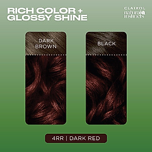 Clairol Natural Instincts Demi-Permanent Hair Dye, 4RR Dark Red Hair Color, Pack of 1