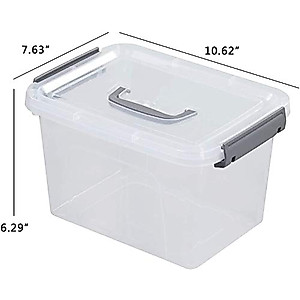 Cand 6 Quart Storage Bin with Lid, Plastic Box for Organizing, 6 Packs