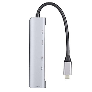USB C Hub HDMI Adapter, 5 in 1 Type C Docking Station Transmitter for Data Transmission, 60W PD Charging, USB 3.0 Rate 5Gbps, USB 2.0 Rate 480Mbps