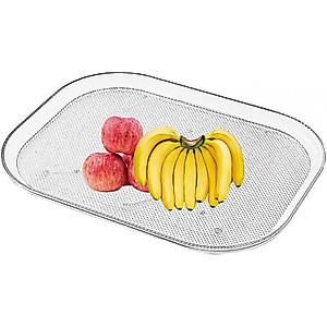 Dxcaicc Transparent Turntable,Rectangular Aclyic Lazy Susan Rotating Countertop Storage Rack for Refrigerator,Fridge Organizer for Kitchen Storage Cabinet Table