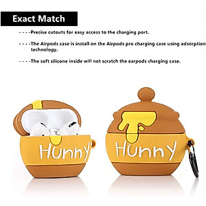 Airpods Pro Silicone Case Funny Cover Compatible for Apple Airpods Pro[3D Cartoon Pattern][Designed for Kids Girl and Boys][Honey Pot]