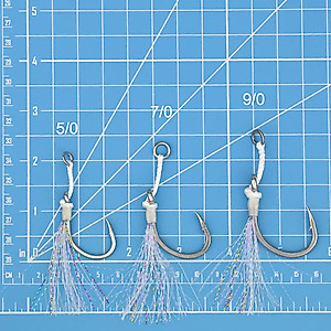 OCEAN CAT Assist Hooks Wasp Glow Jigging Jigs Slow Fast Fall Hooks Size 5/0,7/0,9/0 (9/0, 1 pack)