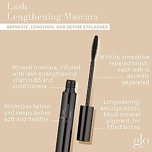 Glo Skin Beauty Lash Lengthening Mascara - Separate, Lengthen and Define Eyelashes, Mineral Makeup for Flawlessly Full & Lustrous Lashes