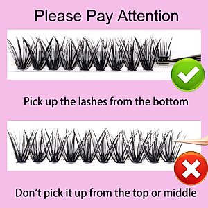Cluster Lashes 240pcs 40D DIY Eyelash Extension D Curl Long Individual Lashes Mixed Tray Faux Mink Lash Clusters Extensions 0.07 0.10 Black (40D-0.07D-9-16mm)
