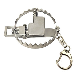 Trappy - The Original MINI Bear Trap Keychain That Works - Silver,1 Pack