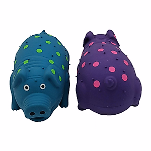 IOOROSE 9 Inch Latex Dog Chew Toy Grunting Pig Sound Play (2 Pack)