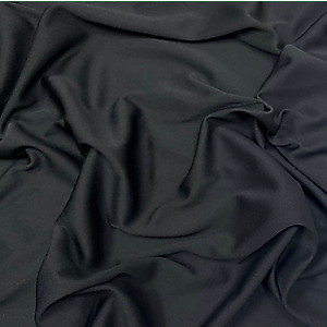 Interlock Fabric Lightweight Polyester Knit Lining Stretch 60'' Wide-1 Yard (Black)