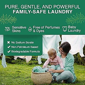 Good Natured Brand Natural Laundry Detergent Powder & Washing Soda for Tough Stains & Odors | Hypoallergenic, Safe for Sensitive Skin | Biodegradable & Eco-friendly | Rosemary Revival | 52 Loads 30oz