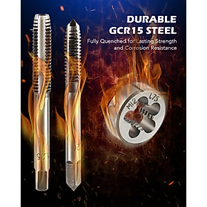 OMT SAE & Metric Tap and Die Set 80pcs | SAE Thread Types: NC, NF, NPT | Tap Die Set Metric SAE Standard for Cutting External and Internal Threads