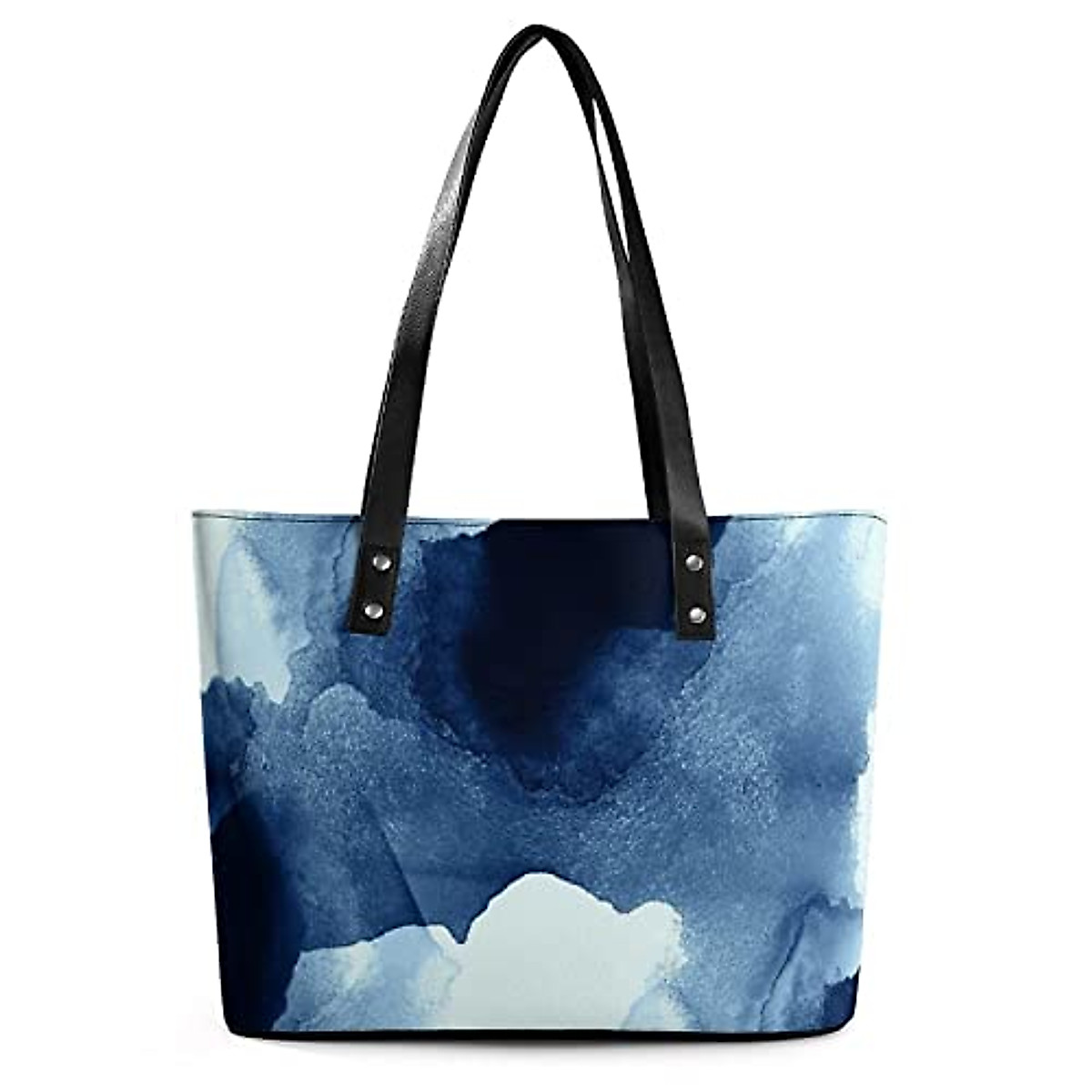 Womens Handbag Blue Texture Leather Tote Bag Top Handle Satchel Bags For Lady