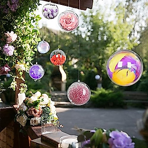 20 Pack Clear Plastic Fillable Ornaments,5cm Christmas Ornament Balls for Crafts Fillable,Transparent DIY Fillable Acrylic Crafts Ball Kit for Christmas,Wedding,Party and Home Decoration Ornaments