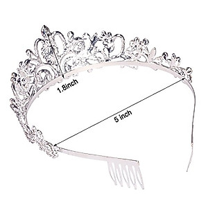 Didder Silver Crystal Tiara Crown Headband Princess Elegant Crown with combs for Women Girls Bridal Wedding Prom Birthday Party