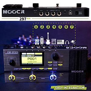 MOOER GE200 Amp Modelling Multi Effects Pedal