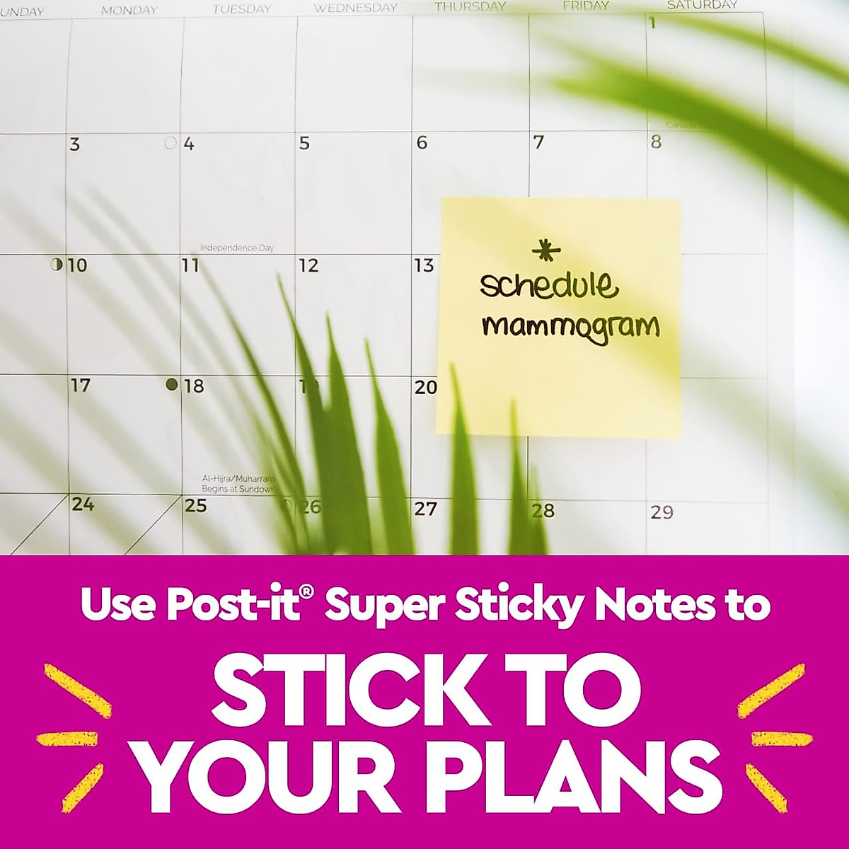 Post-it Super Sticky Notes, 3 in x 5 in, 12 Pads, 2x the Sticking Power, Canary Yellow, Recyclable (655-12SSCY)