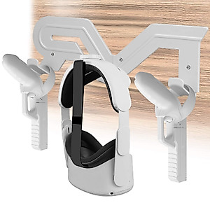Esimen VR Headset Wall Mount Storage Stand Hook for Oculus Quest 2 Grip Game Gun Pistol Case(White)