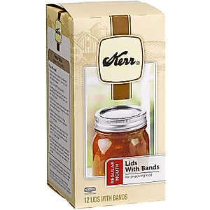 Kerr Regular Canning Jar 1 Dozen Rings and Bands