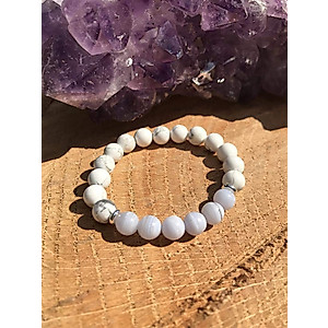 Precious-GEMS Jewelry Blue Lace Agate & Howlite