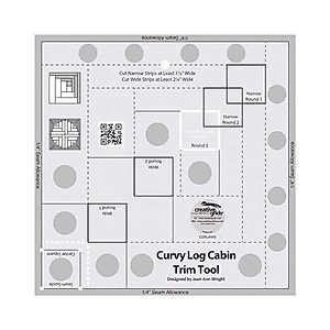 Creative Grids Curvy Log Cabin Trim Tool 8in Finished Blocks - CGRJAW5