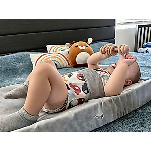 Stay Put Changing Pad Cover Protector Ultra Soft Minky Plush Changing Table Covers Breathable Changing Table Sheets Wipeable Changing Pad Covers (Gray) Mom's Choice Award Winner