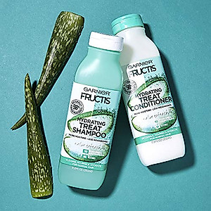 Garnier Fructis Hydrating Treat Shampoo, 98 Percent Naturally Derived Ingredients, Aloe, Nourish and Hydrate for Normal Hair, 11.8 fl. oz.