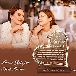 Weming Bestie Gifts for Women, Decorative Night Light Gifts, Sister Gifts, Bestie Birthday Gifts for Friends Coworker Workmates, Best Friendship Gifts for Christmas Thanksgiving Valentines Day,NL14