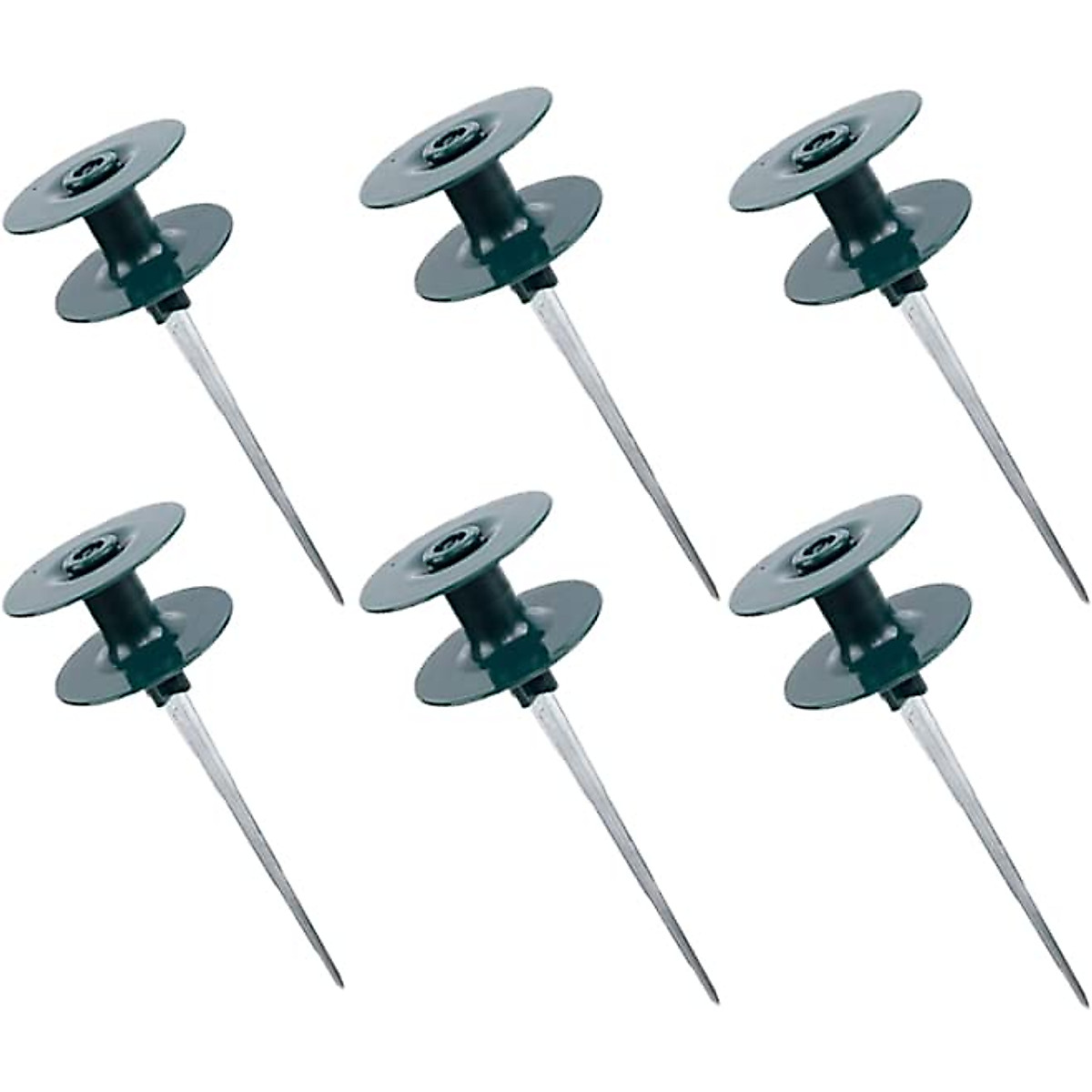 Coloch 6 Pack Hose Guard Stake, 10 Inch Garden Hose Guide Spike Zinced Metal Spike with Heavy Spin Top, Keep Garden Hose Out of Flower Beds for Plant Protection, Greenhouse, Yard Lawn