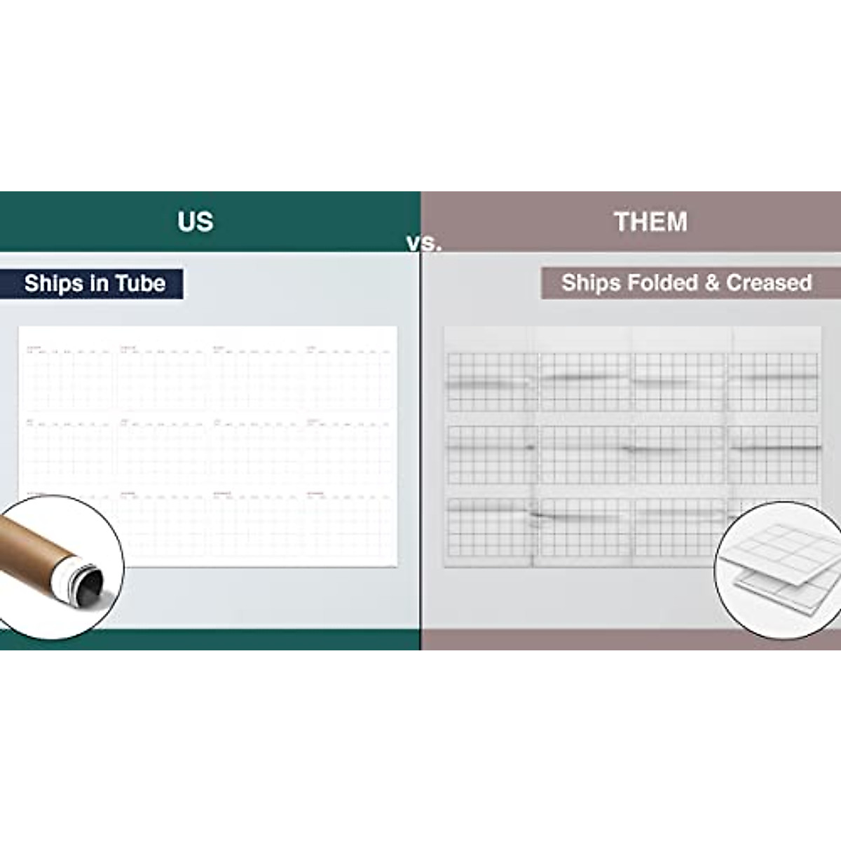 Large Dry Erase Wall Calendar - 38" x 60" - Undated Blank 2023 Reusable Yearly Calendar - Giant Whiteboard Year Poster - Jumbo Laminated 12 Month Office Calendar (Lushleaf Designs)