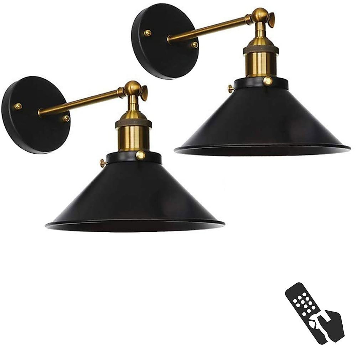 DEVINK 2-Pack 300 Lumens Led Remote Control Battery Operated Indoor No Cord Wall Sconce Light Fixture for Room Lighting Wall Decor Bedroom- Easy Installation, Dimmable Control