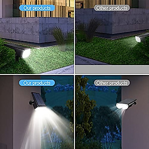 Solar Spot Lights Outdoor,AMZAVER 43 LED Solar Garden Pathway Lights, IP67 Waterproof Garden Light for Tree Flag,3 Lighting Modes Solar Powered Landscape Lights Wall Lights in One Landscape Spotlights
