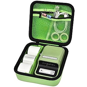 ALKOO Case Compatible with NIIMBOT B21 Label Maker Wireless Thermal Label Printer, Holder for Inkless Label Maker & Labeling Tapes Refills, with Mesh Pocket for Cable Accessories