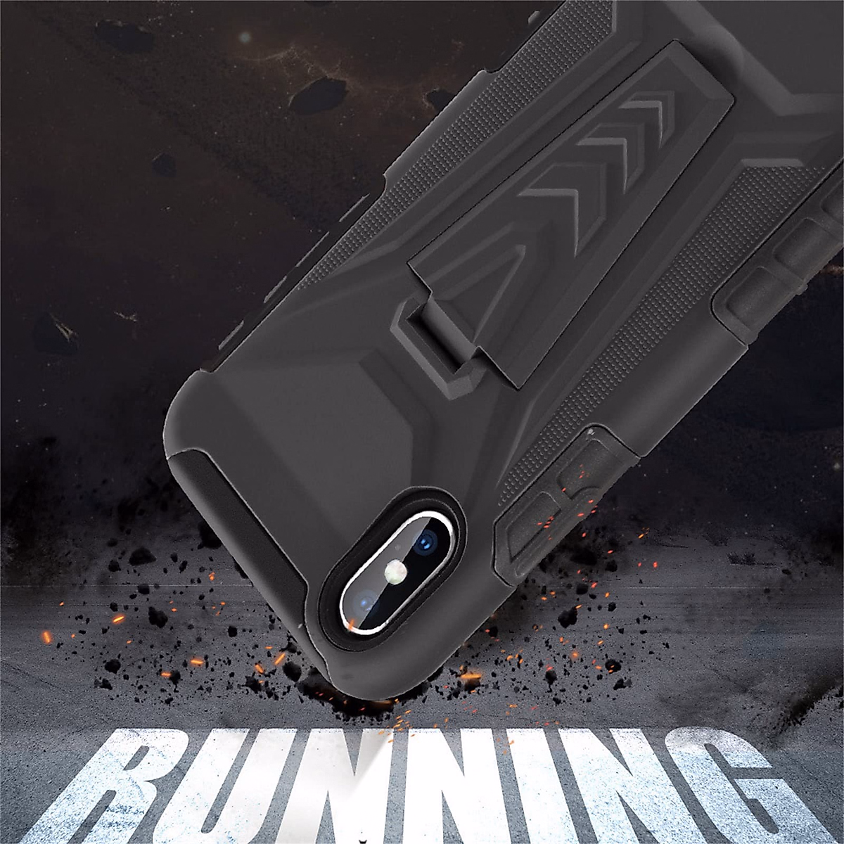 YSNZAQ Swivel Belt Clip Case for Samsung Galaxy A04, Heavy Duty Shockproof Protective Phone Cover with Built-in Kickstand for Samsung Galaxy A04 JG Black Black