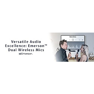 Emerson EAM-9002 Dual Handheld Wireless Microphone Starter Kit with Wireless FM Receiver, Black