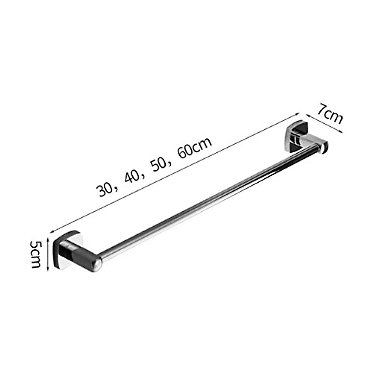 Generic Towel Bar Towel Rack Towel Wall Mounted Bath Towel Rack, Single Towel Bar Towel Hanger Towel Rails in Bathroom Kitchen Towel Shelf Towel Rail/30Cm